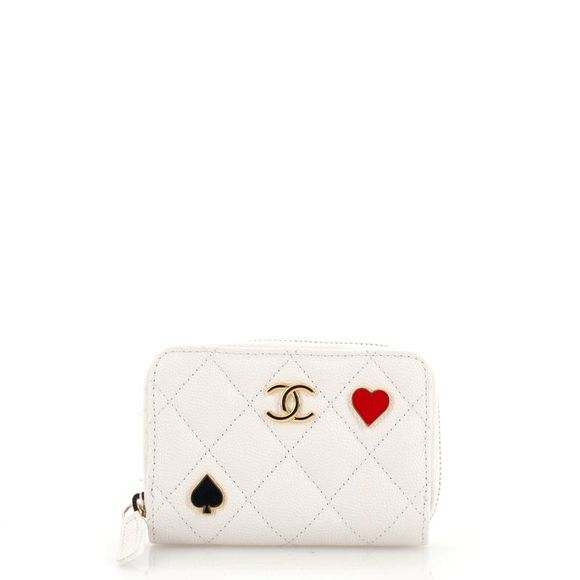 CHANEL | Accessories | Chanel Playing Card Charms Cc Zip Coin Purse ...